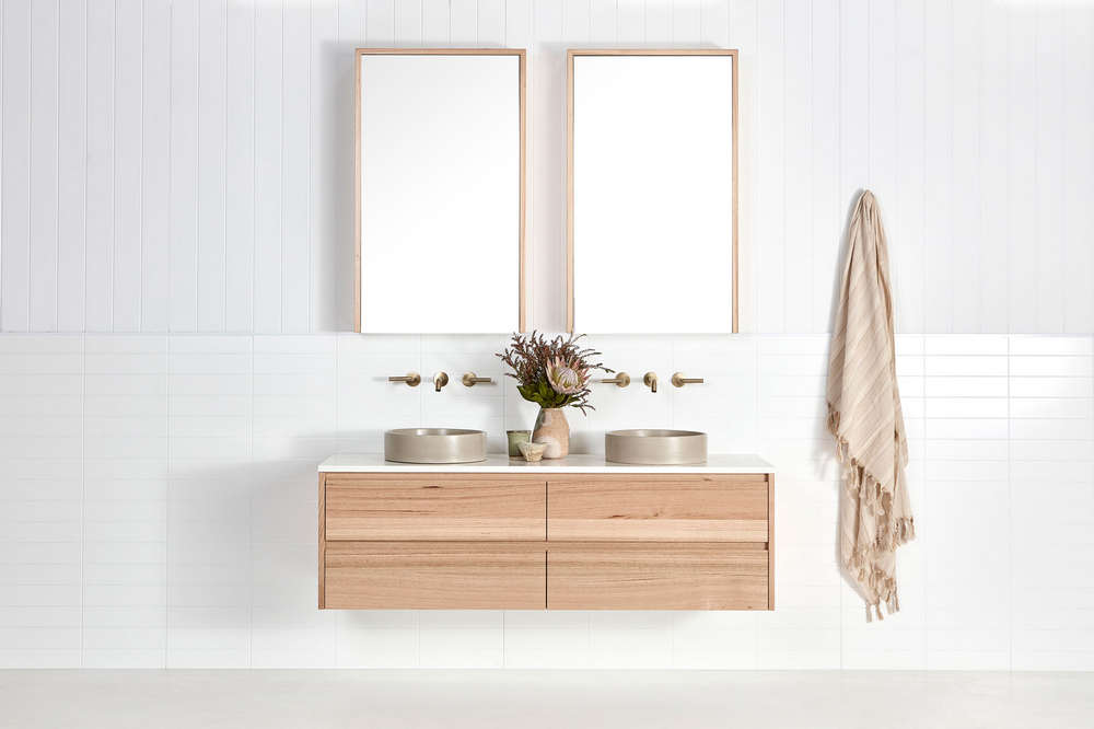1500 Staples Tasmanian Oak Vanity (Twin): In Stock & Ready to Ship ...